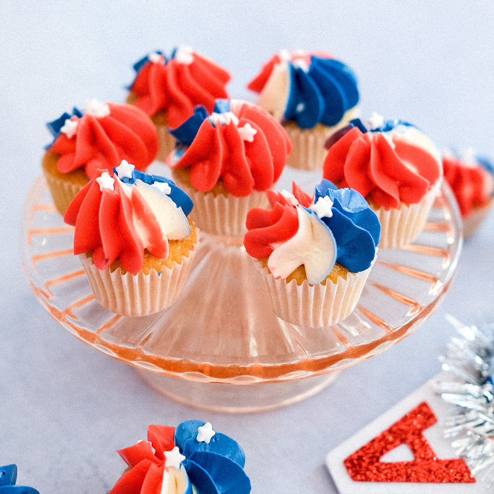 Red, White and Blue Mini Cupcakes, box of 24 – Padoca Bakery