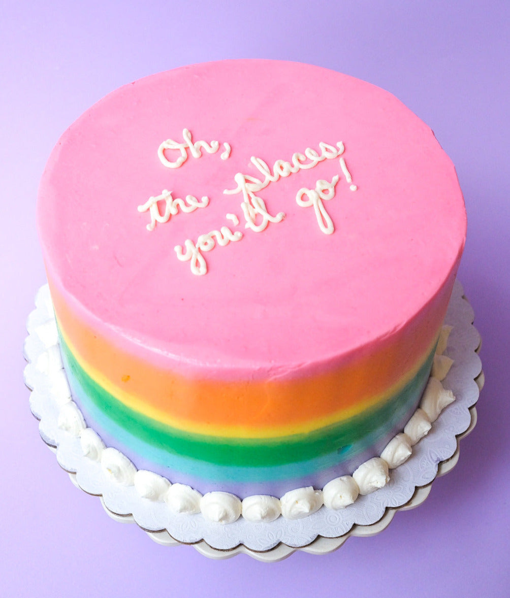 Oh The Places You'll Go Graduation Rainbow Cake – Padoca Bakery